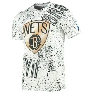 FISLL Brooklyn Nets Gold Foil Splatter Print T-shirt