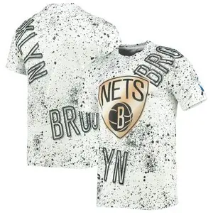 FISLL Brooklyn Nets Gold Foil Splatter Print T-shirt