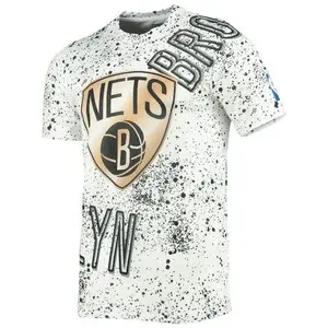 FISLL Brooklyn Nets Gold Foil Splatter Print T-shirt