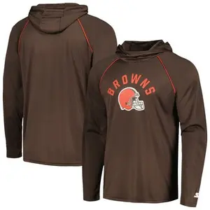 STARTER Cleveland S Raglan Long Sleeve Hoodie T-shirt - Brown