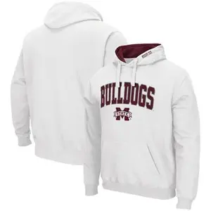 COLOSSEUM Mississippi State Bulldogs Arch & Logo 3.0 Pullover Hoodie - White