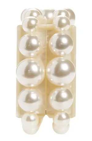 Cult Gaia Eos Beaded Acrylic Box Clutch - Ivory
