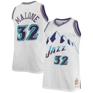 Mitchell & Ness Karl Malone Utah Jazz 1996/97 Big & Tall Hardwood Classics Swingman Jersey - White