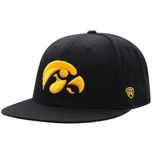 Top Of The World Iowa Hawkeyes Team Color Fitted Hat - Black