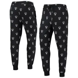 THE WILD COLLECTIVE Brooklyn Nets Allover Logo Jogger Pants - Black