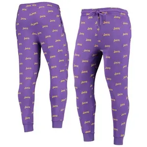 THE WILD COLLECTIVE Los Angeles Lakers Allover Logo Jogger Pants - Purple