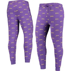 THE WILD COLLECTIVE Los Angeles Lakers Allover Logo Jogger Pants - Purple