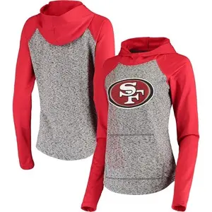 G-III 4HER BY CARL BANKS Heathered Gray/scarlet San Francisco 49ers Championship Ring Pullover Hoodie - Heather Gray