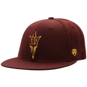 Top Of The World Arizona State Sun Devils Team Color Fitted Hat - Maroon