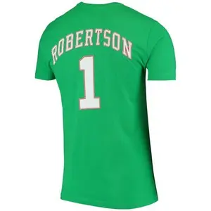 Mitchell & Ness Oscar Robertson Milwaukee Bucks Hardwood Classics Stitch Name & Number T-shirt - Green