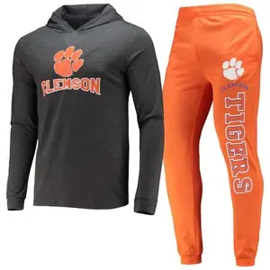CONCEPTS SPORT Clemson Tigers Hoodie T-shirt And Jogger Set - Orange