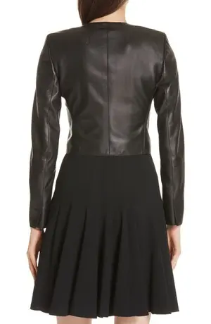 Akris Hasso Leather Crop Jacket - Black