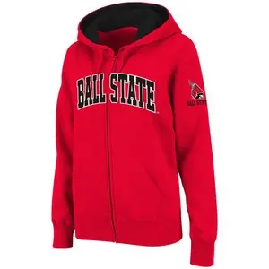 COLOSSEUM Stadium Athletic Ball State S Arched Name Full-zip Hoodie - Cardinal