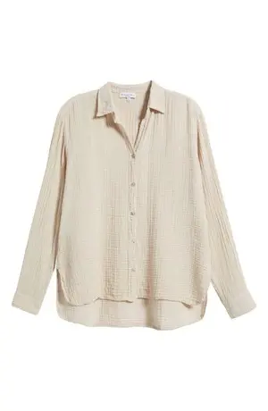 Michael Stars Leo Cotton Gauze Shirt - Cement