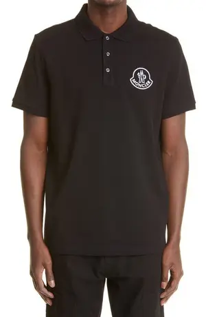 Moncler Embroidered Logo Piqué Polo
