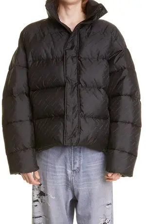 Balenciaga Logo Jacquard Puffer Jacket