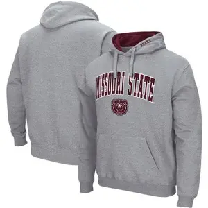 COLOSSEUM Missouri State University Bears Arch And Logo Pullover Hoodie - Heather Gray