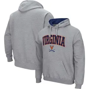 COLOSSEUM Virginia Cavaliers Arch & Logo 3.0 Pullover Hoodie - Heather Gray