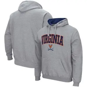 COLOSSEUM Virginia Cavaliers Arch & Logo 3.0 Pullover Hoodie - Heather Gray