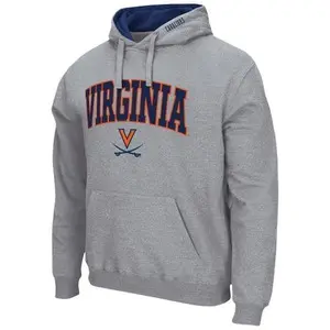 COLOSSEUM Virginia Cavaliers Arch & Logo 3.0 Pullover Hoodie - Heather Gray