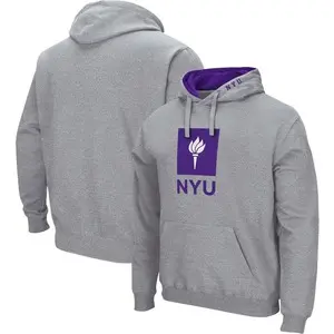 COLOSSEUM NYU Violets Arch & Logo 3.0 Pullover Hoodie Heather Gray
