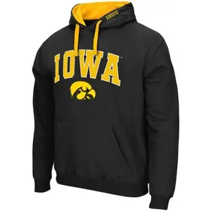 COLOSSEUM Iowa Hawkeyes Arch & Logo Pullover Hoodie - Black