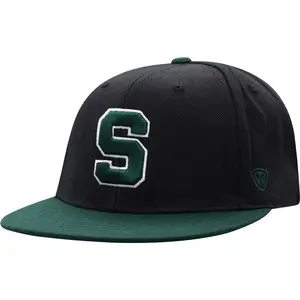 Top Of The World Green Michigan State Spartans Team Color Two-tone Fitted Hat - Black