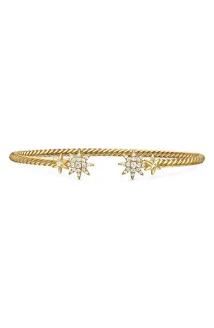 David Yurman Petite Starbust Cuff Bracelet - Diamond/yellow Gold