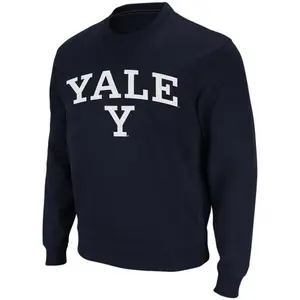 COLOSSEUM Yale Bulldogs Arch & Logo Crew Neck Sweatshirt - Navy