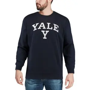 COLOSSEUM Yale Bulldogs Arch & Logo Crew Neck Sweatshirt - Navy
