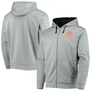 DUNBROOKE Black Cleveland Browns Apprentice Full-zip Hoodie - Gray