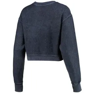 LEAGUE COLLEGIATE WEAR Michigan Wolverines Corded Crop Pullover - Navy