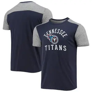 MAJESTIC THREADS Gray Tennessee Titans Field Goal Slub T-shirt - Navy