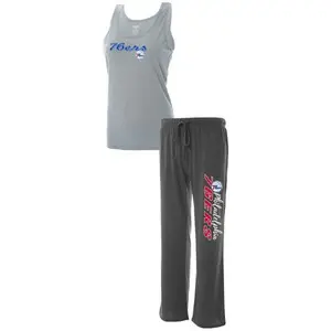 CONCEPTS SPORT Heathered Gray/heathered Charcoal Philadelphia 76ers Tank Top & Pants Sleep Set - Heather Gray