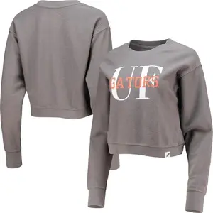LEAGUE COLLEGIATE WEAR Florida Gators Classic Corded Timber Crop Pullover Sweatshirt - Graphite