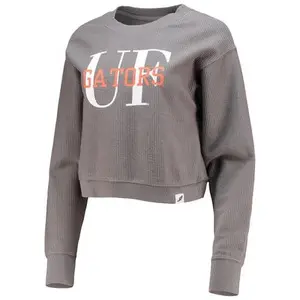 LEAGUE COLLEGIATE WEAR Florida Gators Corded Timber Crop Pullover Sweatshirt - Graphite