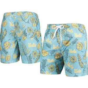 WES & WILLY Ucla Bruins Vintage Floral Swim Trunks - Light Blue