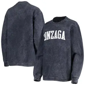 PRESSBOX Gonzaga Bulldogs Comfy Cord Vintage Wash Basic Arch Pullover Sweatshirt - Navy