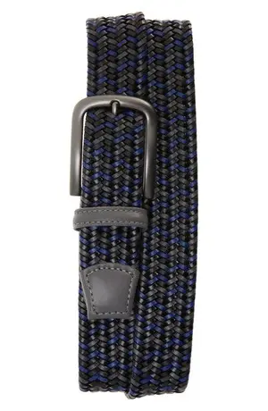 Torino Torino Braided Leather Belt Black/ Navy/ Grey