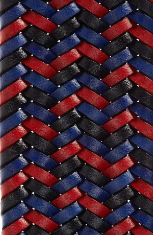 Torino Braided Leather Belt - Navy/red/blue