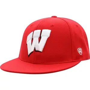 Top Of The World Wisconsin Badgers Team Color Fitted Hat - Red