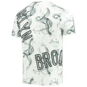 FISLL Black Brooklyn Nets Asymmetric Bold Smoke T-shirt