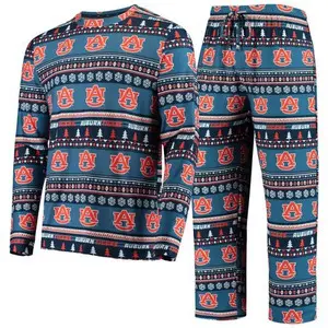 CONCEPTS SPORT Auburn Tigers Ugly Sweater Knit Long Sleeve Top And Pant Set - Navy