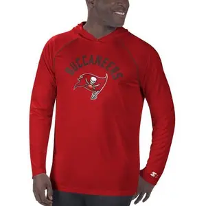 STARTER Tampa Bay Buccaneers Raglan Long Sleeve Hoodie T-shirt - Red