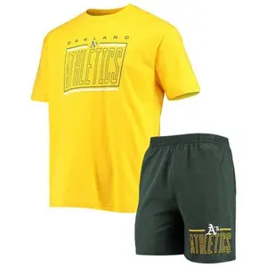 CONCEPTS SPORT Gold Oakland Athletics Meter T-shirt And Shorts Sleep Set - Green