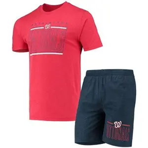 CONCEPTS SPORT Red Washington Nationals Meter T-shirt And Shorts Sleep Set - Navy