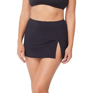 ROD BEATTIE Ring Me Up High Waist Skirted Bikini Bottom - Black