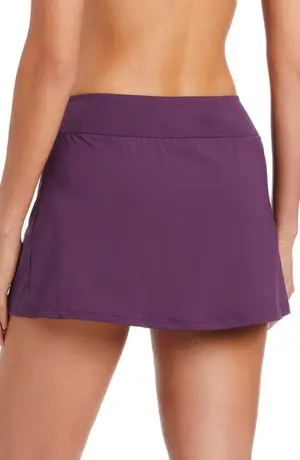 BLEU BY ROD BEATTIE Kore High Waisted Skirted Bikini Bottoms - Grenache
