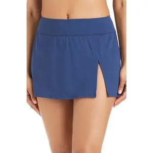 BLEU BY ROD BEATTIE Bleu Ring Me Up High Waist Skirted Bikini Bottoms - Midnight