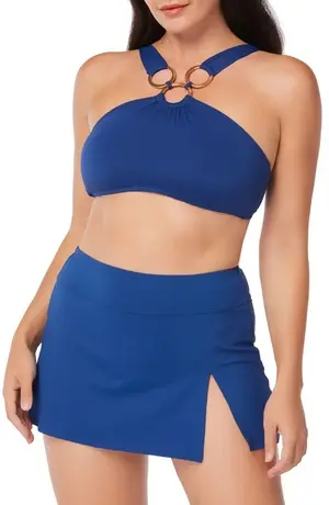 BLEU BY ROD BEATTIE Rod Beattie Kore High Waisted Skirted Bikini Bottoms Navy